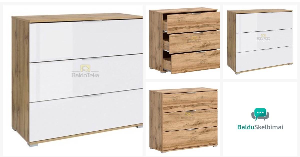 ZELE KOM3S br komoda - Miegamojo baldai